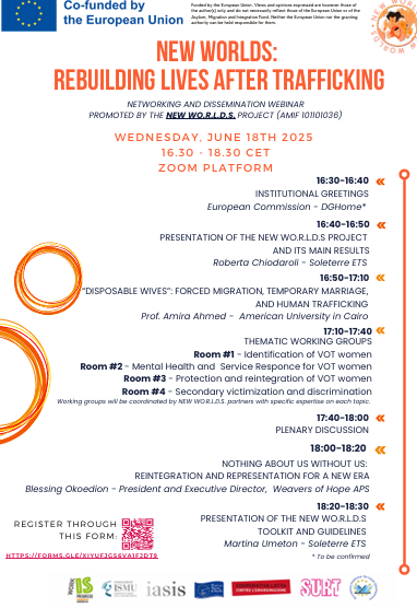 Webinar "New Worlds: Rebuilding Lives after Trafficking" - 18.6.2025 - Fondazione ISMU